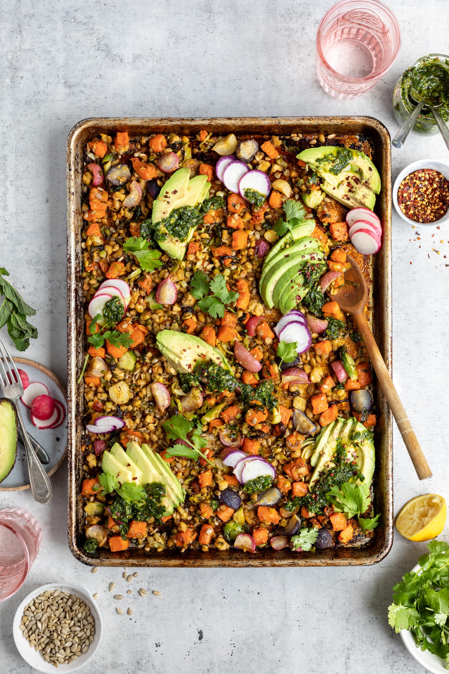 Sheet Tray Hash with a Cilantro-Mint Chimichurri - Wedge Community Co-ops